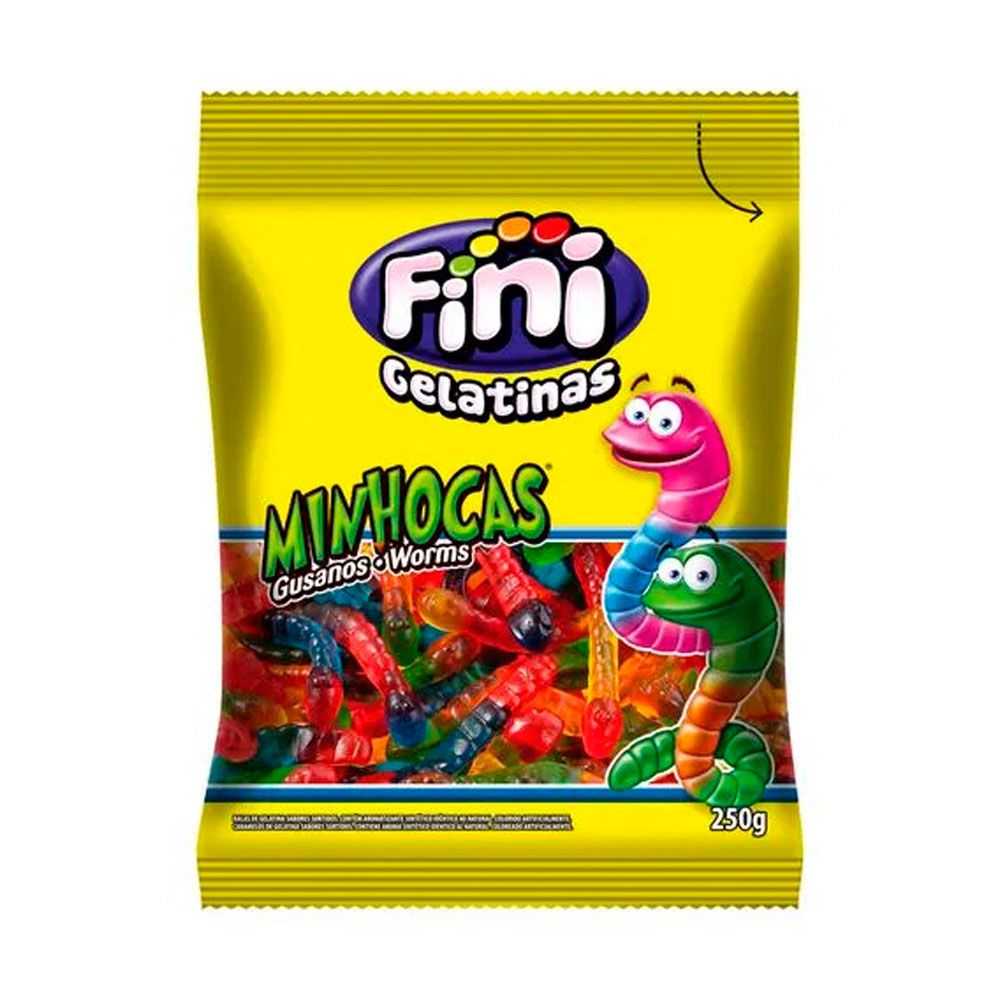 Gomas Minhocas Brilho 250g FINI