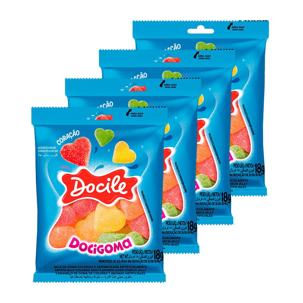 Mini Goma Coração Sortida 24x18g DOCILE