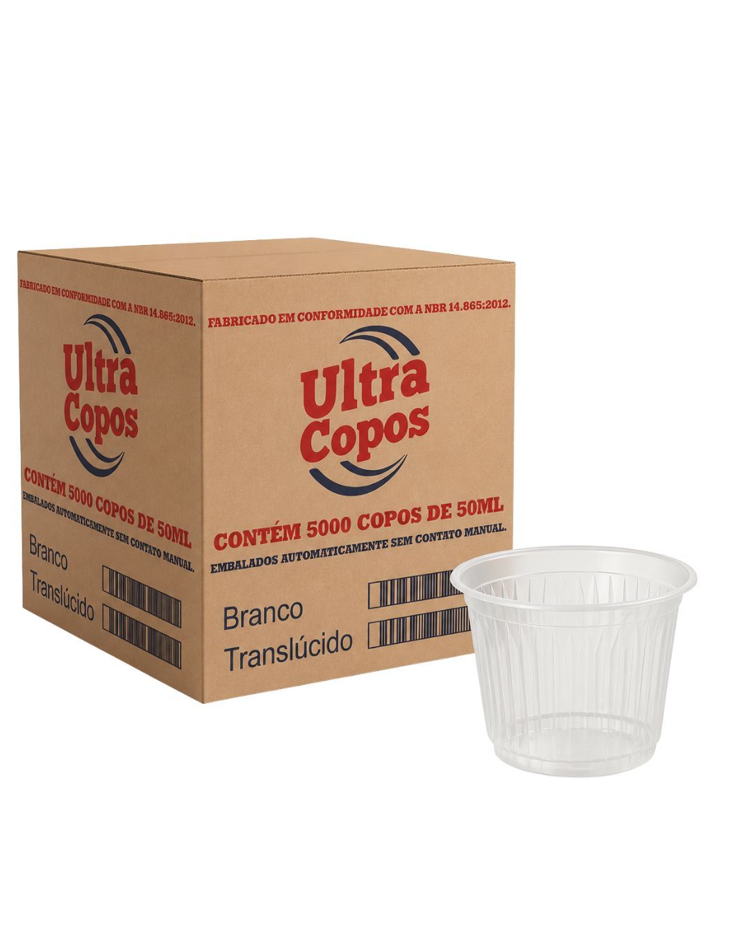 Copo estriado transparente 50ml c/5000 ULTRA | Lojas Funchal