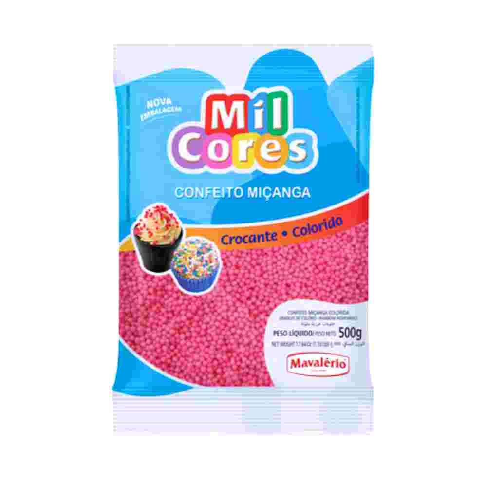Miçangas Mil Cores Rosa 500g MAVALÉRIO