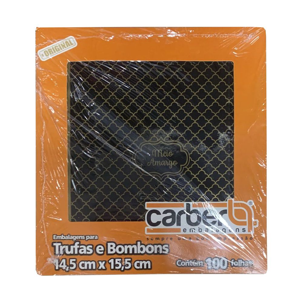 Embalagem Trufa 14,5cm x 15,5cm Meio Amargo c/100 CARBER