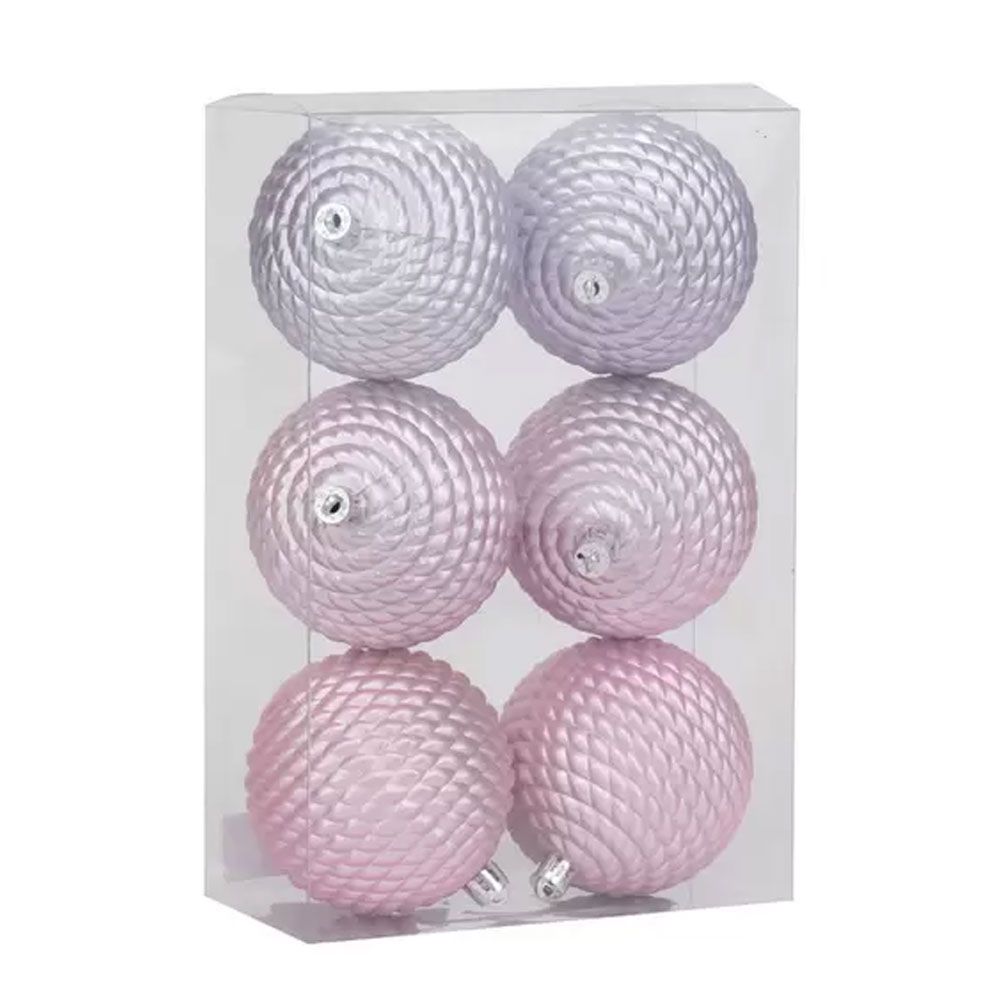 Bola Natal Trançada 8cm Com 6 1020164 CROMUS