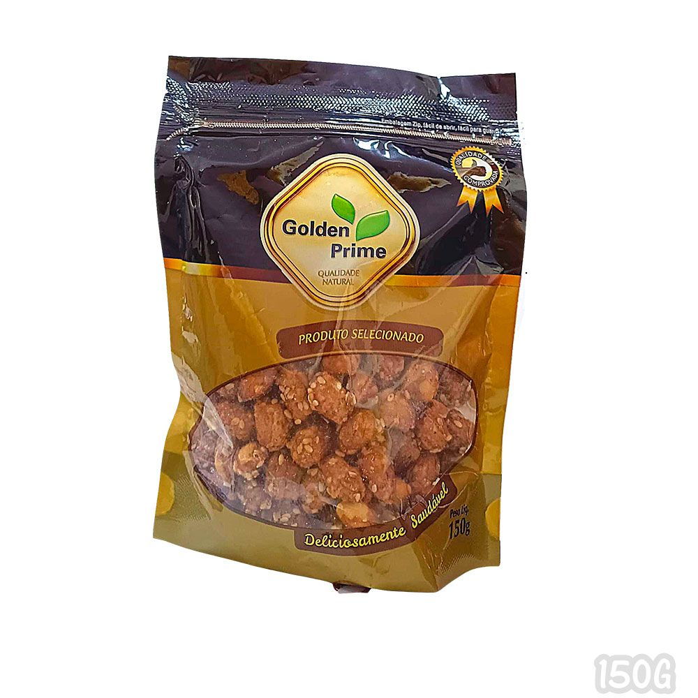 AMENDOIM CARAMELIZADO COM GERGELIM 150G GOLDEN PRIME