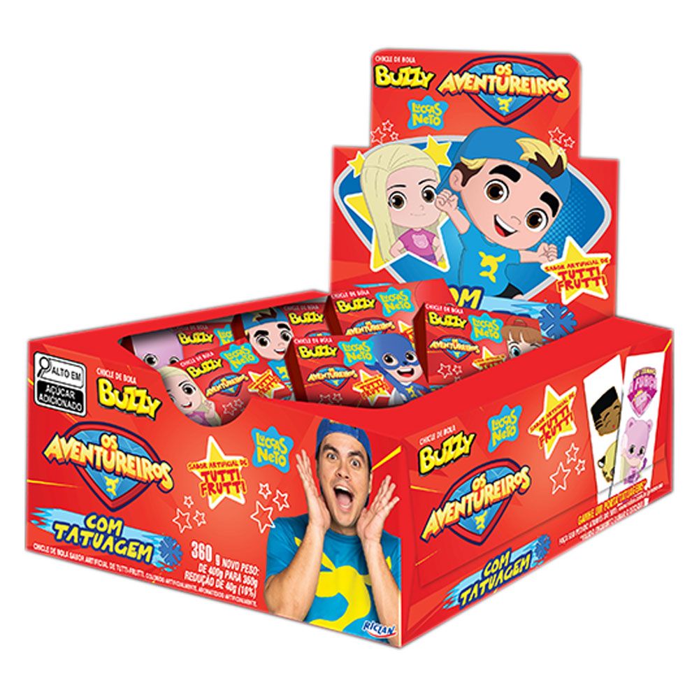 Chicle Buzzy Luccas Neto Tutti Frutti 360g RICLAN