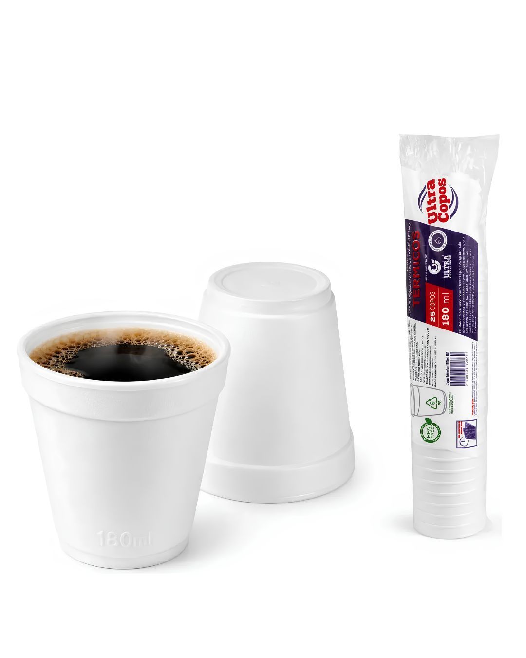 Copo Termico Isopor 180ml c/25 ULTRACOPOS | Lojas Funchal