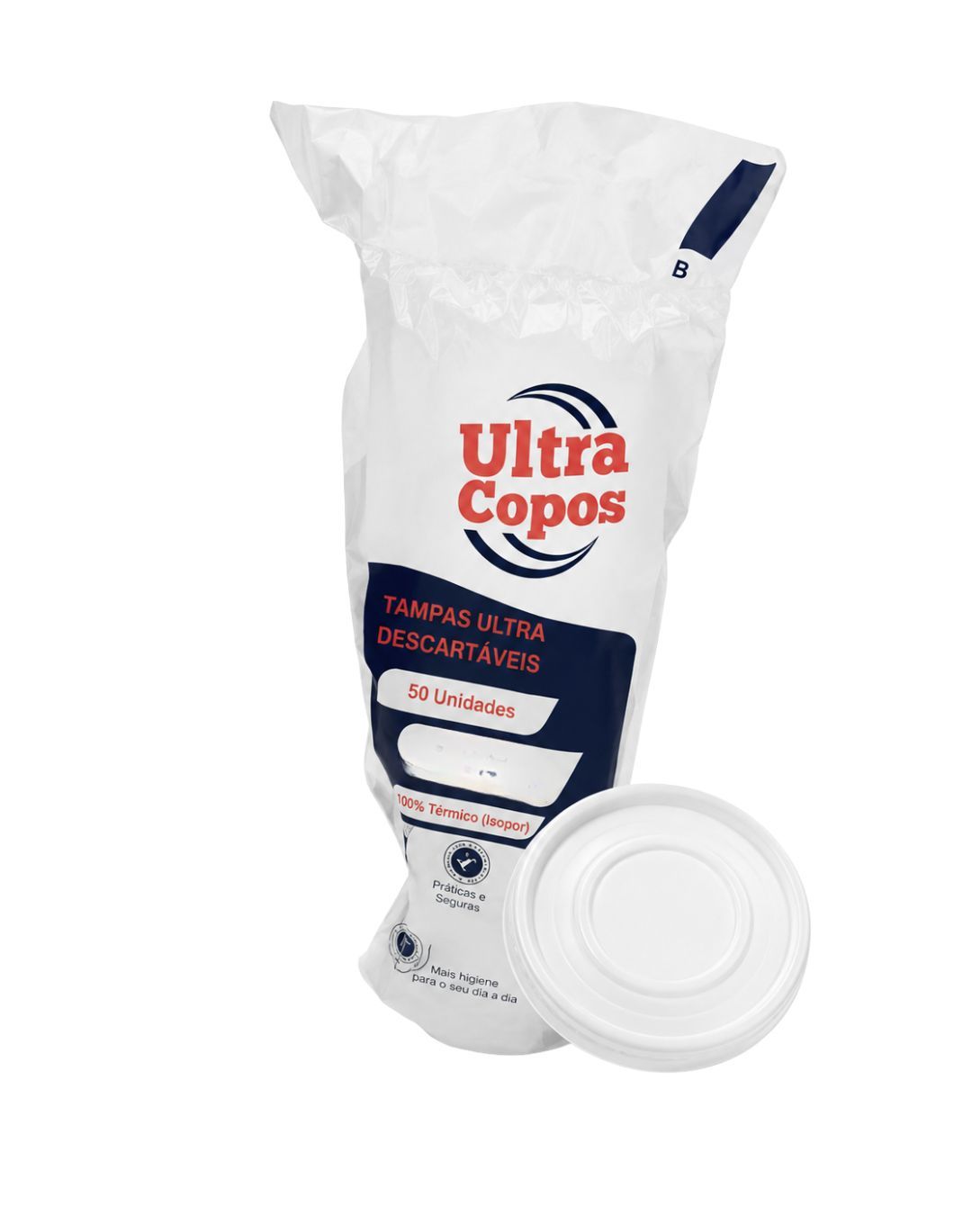 Tampa Copo/ Pote 200 e 250ml Sem Furo c/50 ULTRA | Lojas Funchal