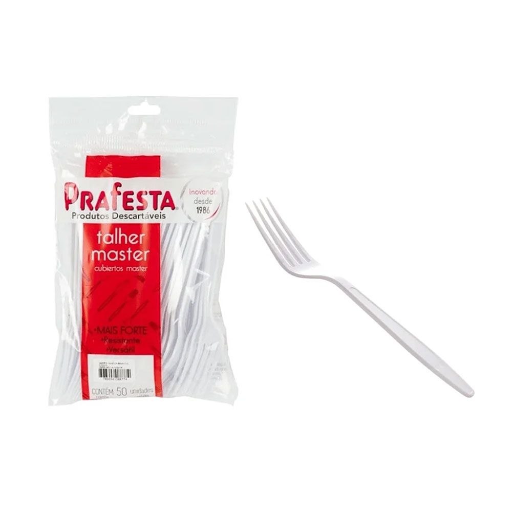 Garfo Master Branco C/50 PRAFESTA